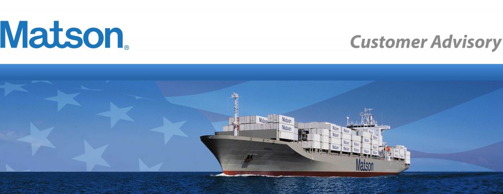 Matson Notice – Pacific Tariff Restructuring effective June 30, 2024 ...
